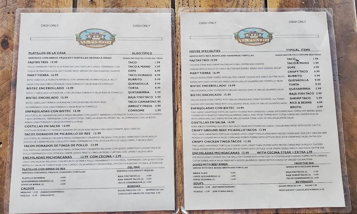 Menu at El Puesto restaurant, Bakersfield, E Brundage Ln