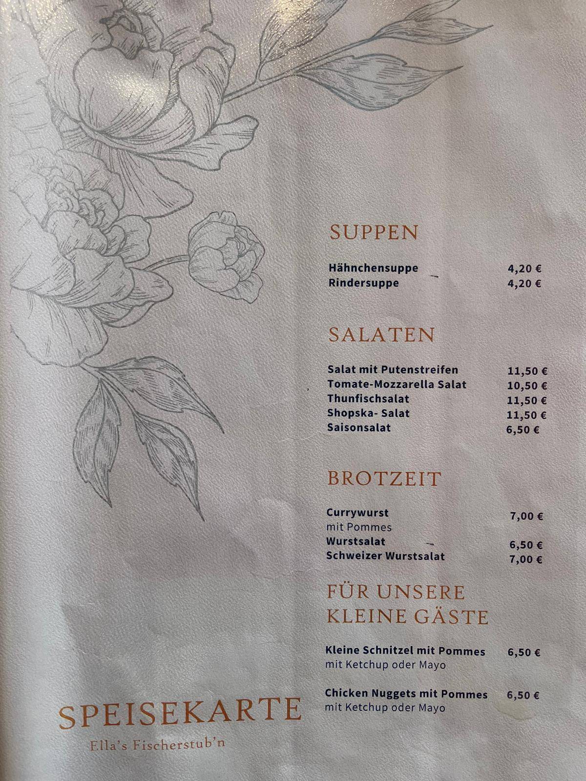 Speisekarte von Ella's Fischerstub'n - Plattling restaurant, Plattling
