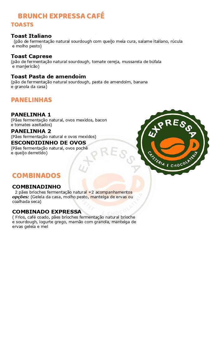 Menu em Expressa Cafeteria e Chocolateria, Vila Velha, R. Quinze de ...