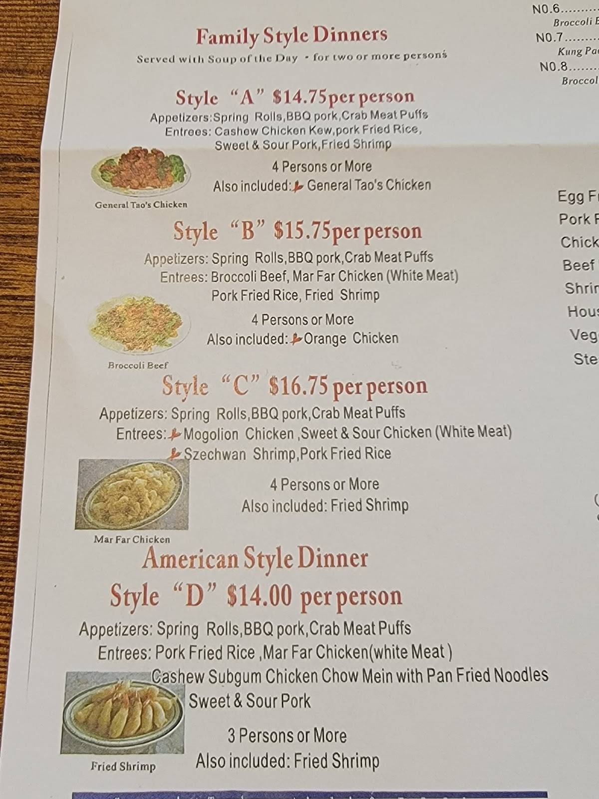 Menu at Four Seasons Restaurant, Grants Pass