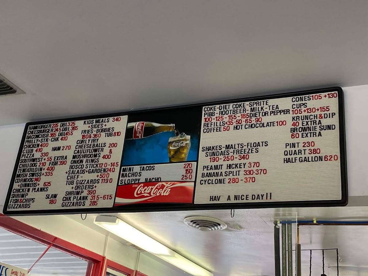 Menu at Frosty Queen restaurant, Falls City, 801 Harlan St
