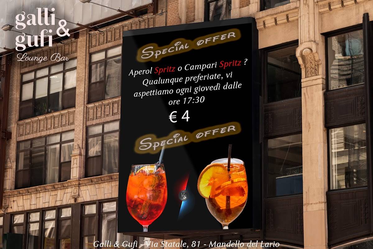 Menu at Galli & Gufi restaurant, Mandello del Lario