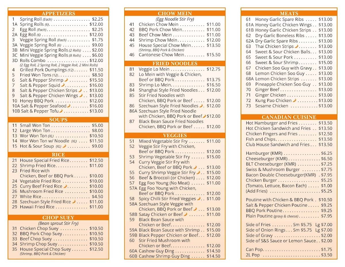 Menu at GonHoo Cafe, Crossfield
