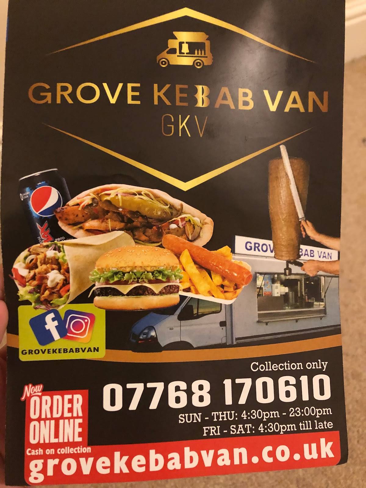 Menu at Grove Kebab Van, Wantage