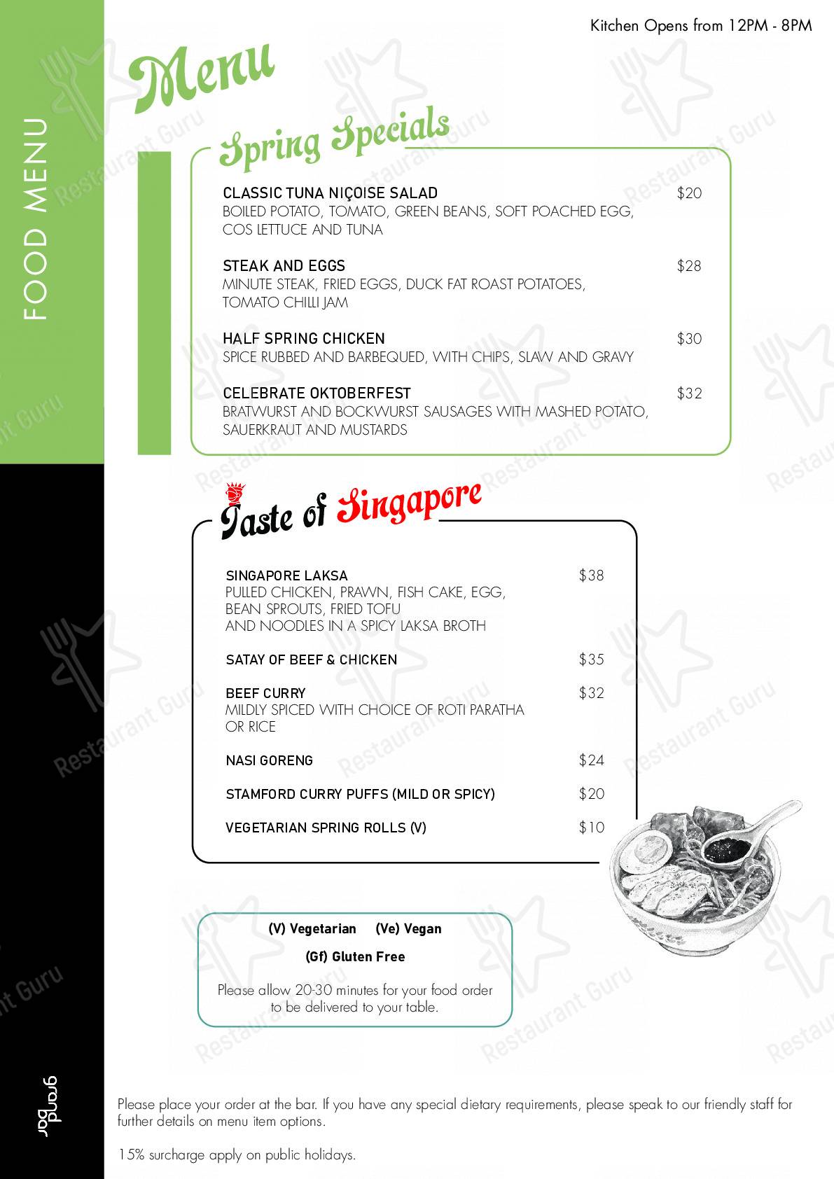 Menu at Hector's Modern Australian Kitchen restaurant, Goolwa