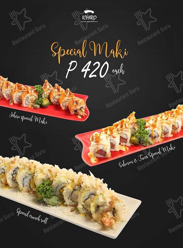 Menu at Ichiro Japanese Restaurant, Manila, Padre Noval St