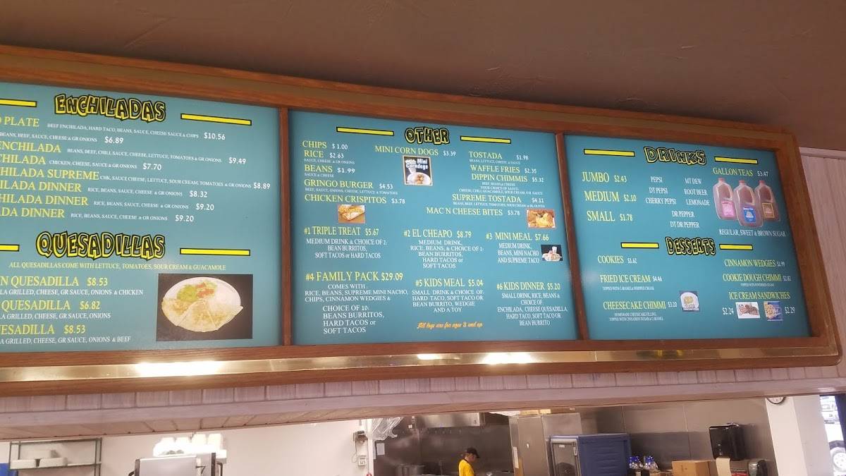 Menu at Joplin Gringos restaurant, Joplin, 315 W 26th St