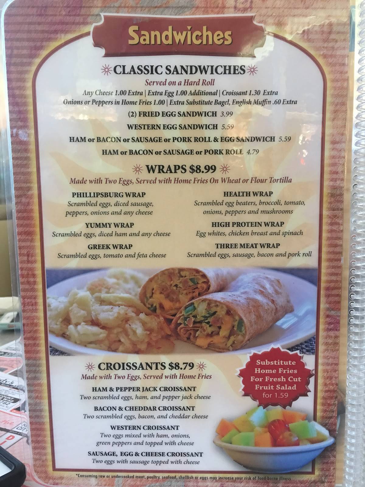 Menu at Key City Diner restaurant, Phillipsburg