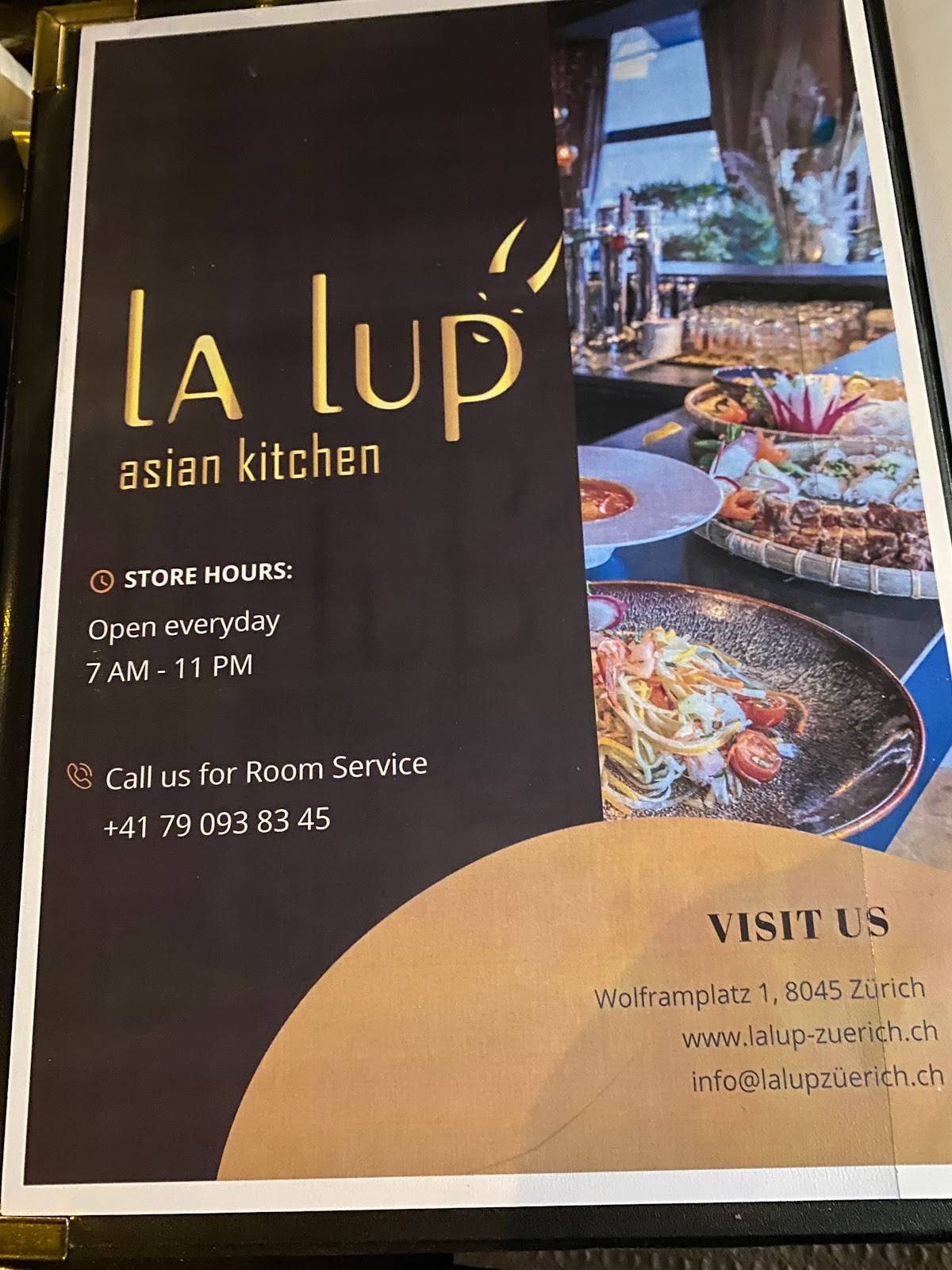 Speisekarte von LA LUP asian kitchen, Zürich