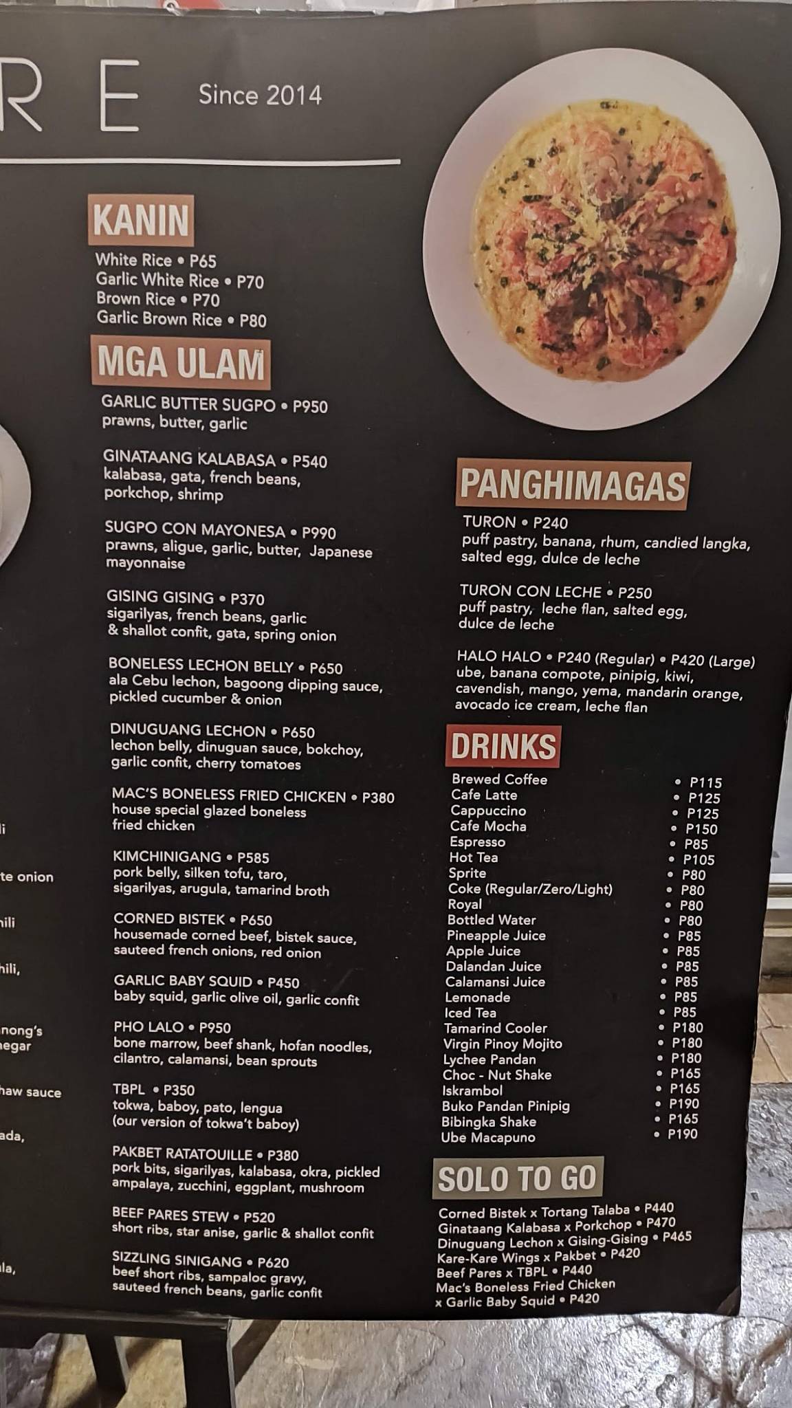 Menu at Locavore BGC restaurant, Taguig, Forbes Town Center