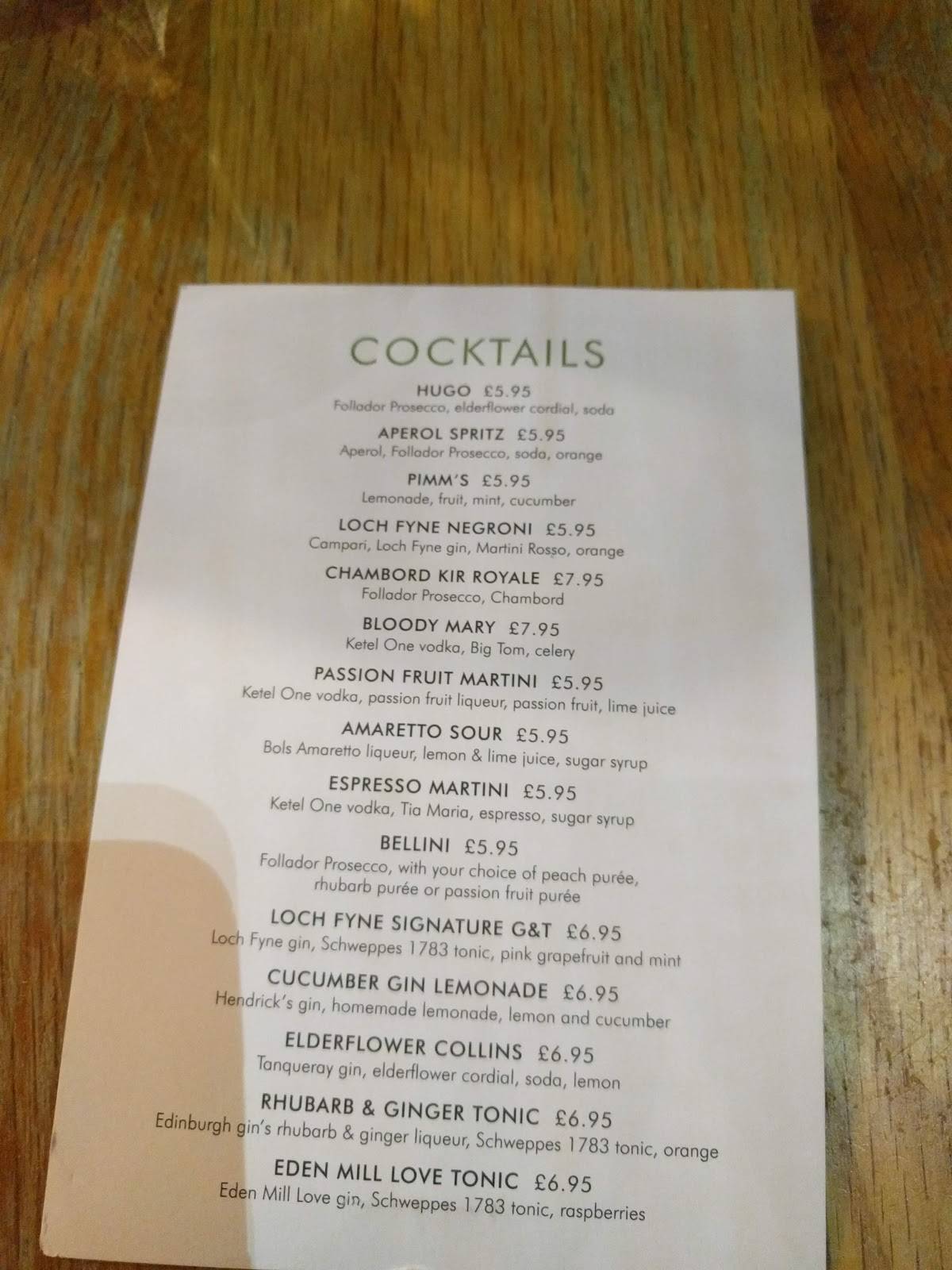 Menu at Loch Fyne Restaurant, Shrewsbury, 11-15 Market St