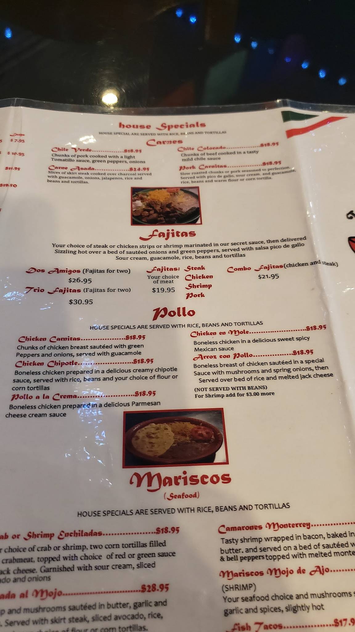 Menu at Los Dos Amigos Fiesta restaurant, Roseburg, NE Stephens St