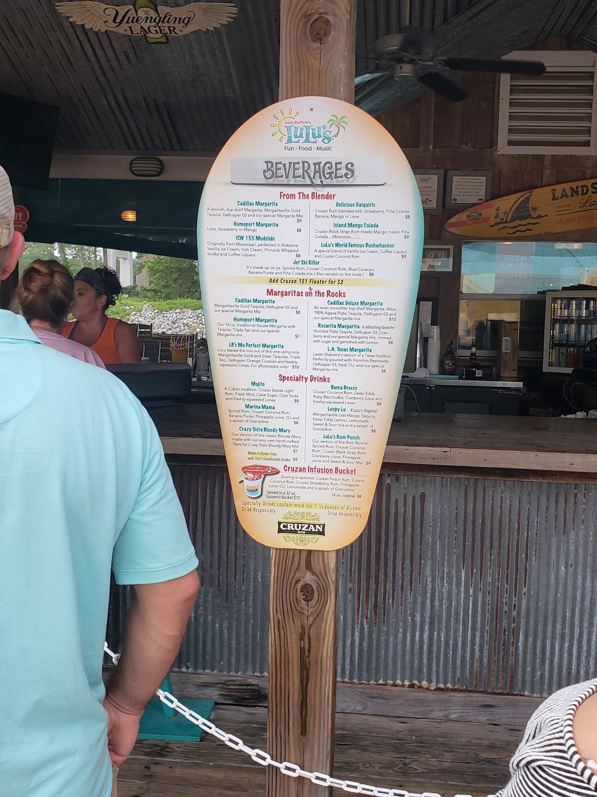 Menu at LuLu's Gulf Shores restaurant, Gulf Shores