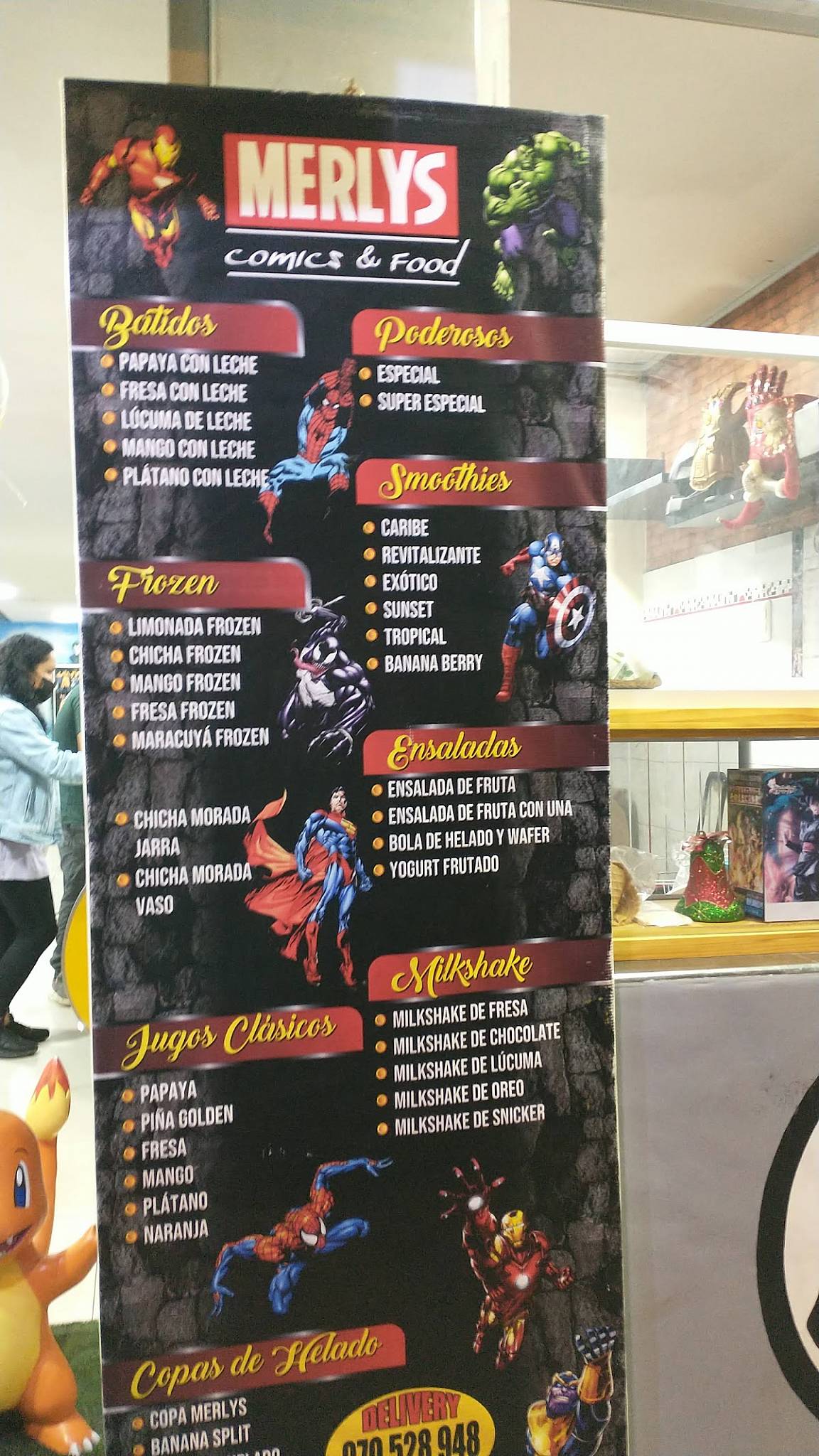 Menu at Merly’s Comics & Food restaurant, Ventanilla