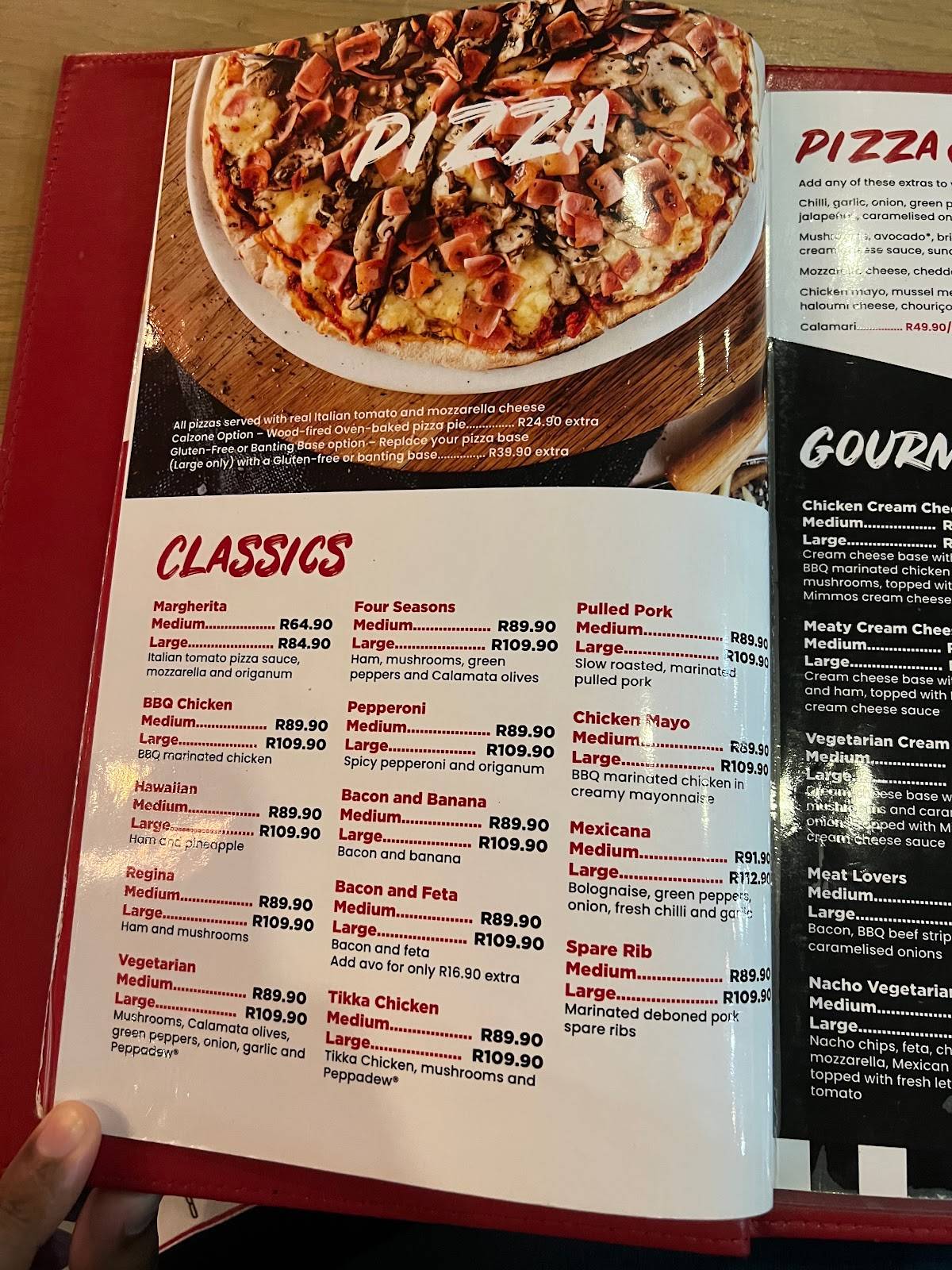 Menu at Mimmos Gateway restaurant, Umhlanga, G016