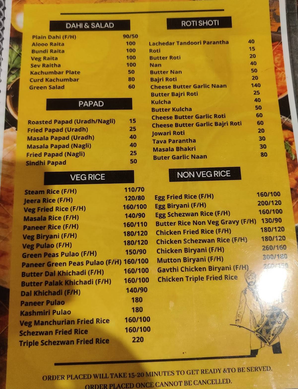 Menu at New Shan-E-Punjab Dhaba, Nashik