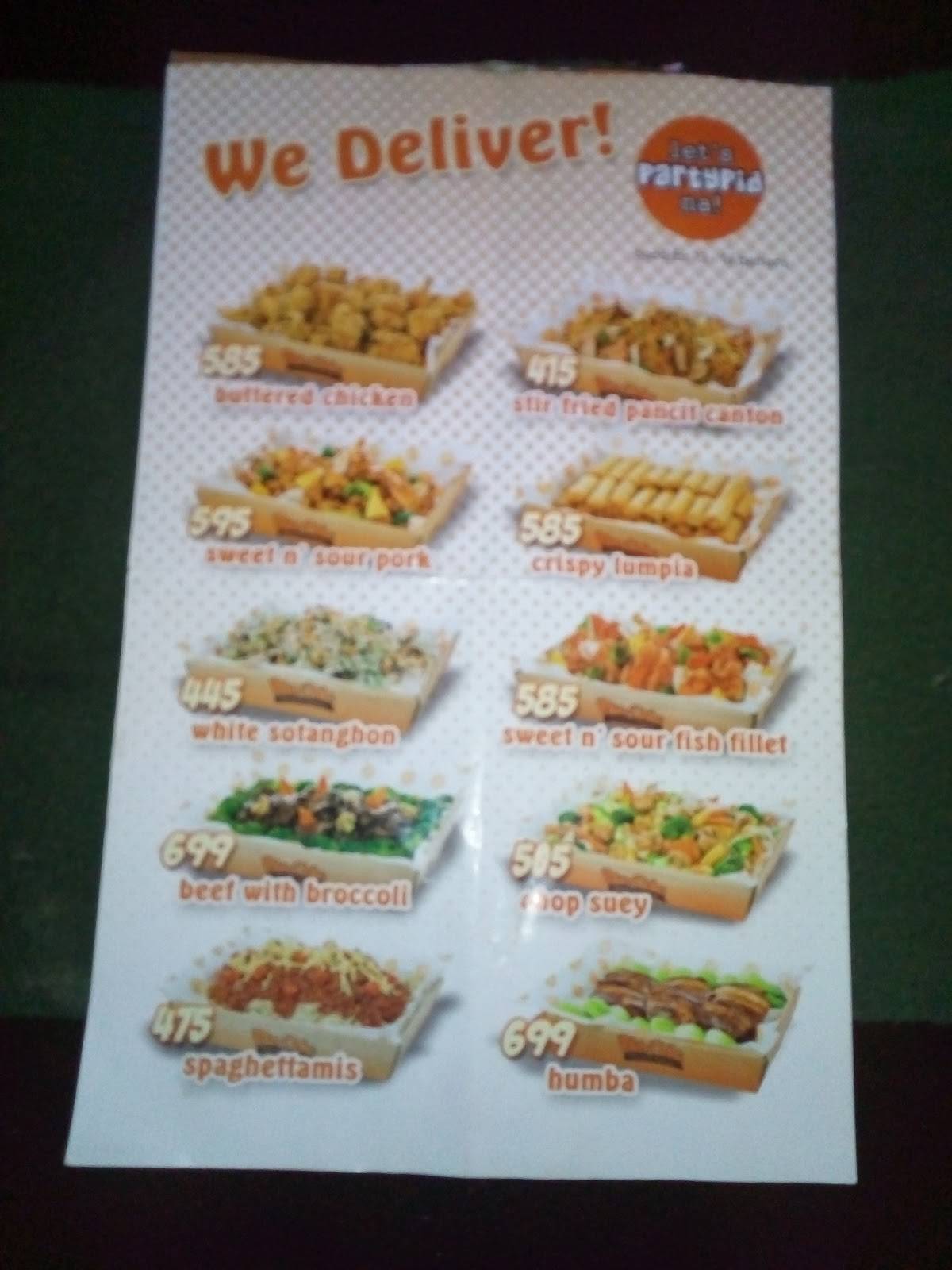 Menu at Panchic Jr Borja Extn. restaurant, Cagayan de Oro, FMG6+FMV