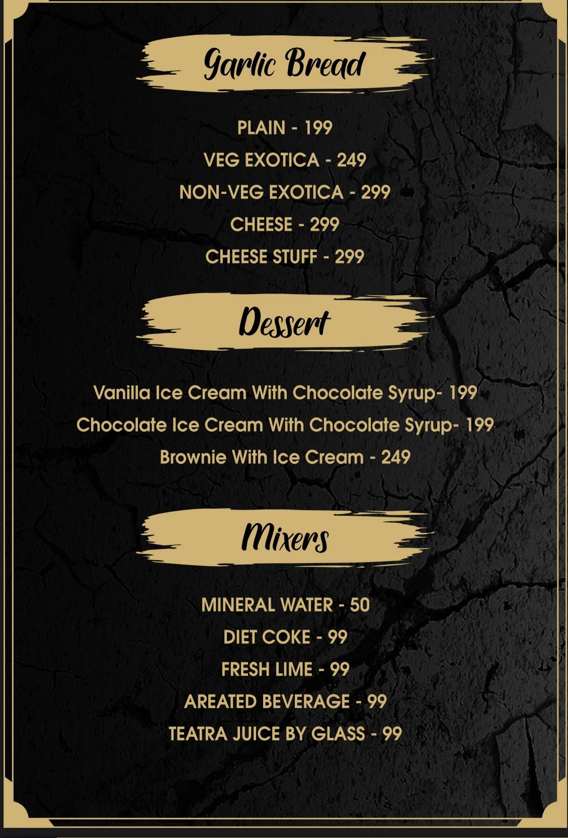 Menu at Panther Cafe & Lounge, New Delhi