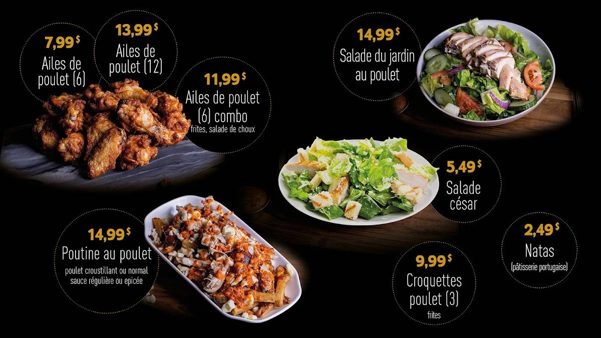 Menu au Poulet Arthur restaurant, Saint-Eustache