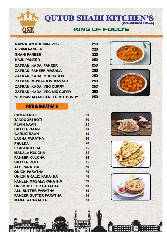 Menu at Qutub Shahi Kitchen's Family Restaurant, Hyderabad
