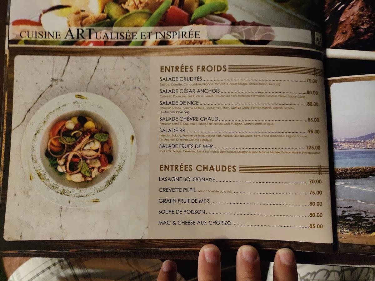 Menu at RR Ice restaurant, Tangier, Q6QR+827