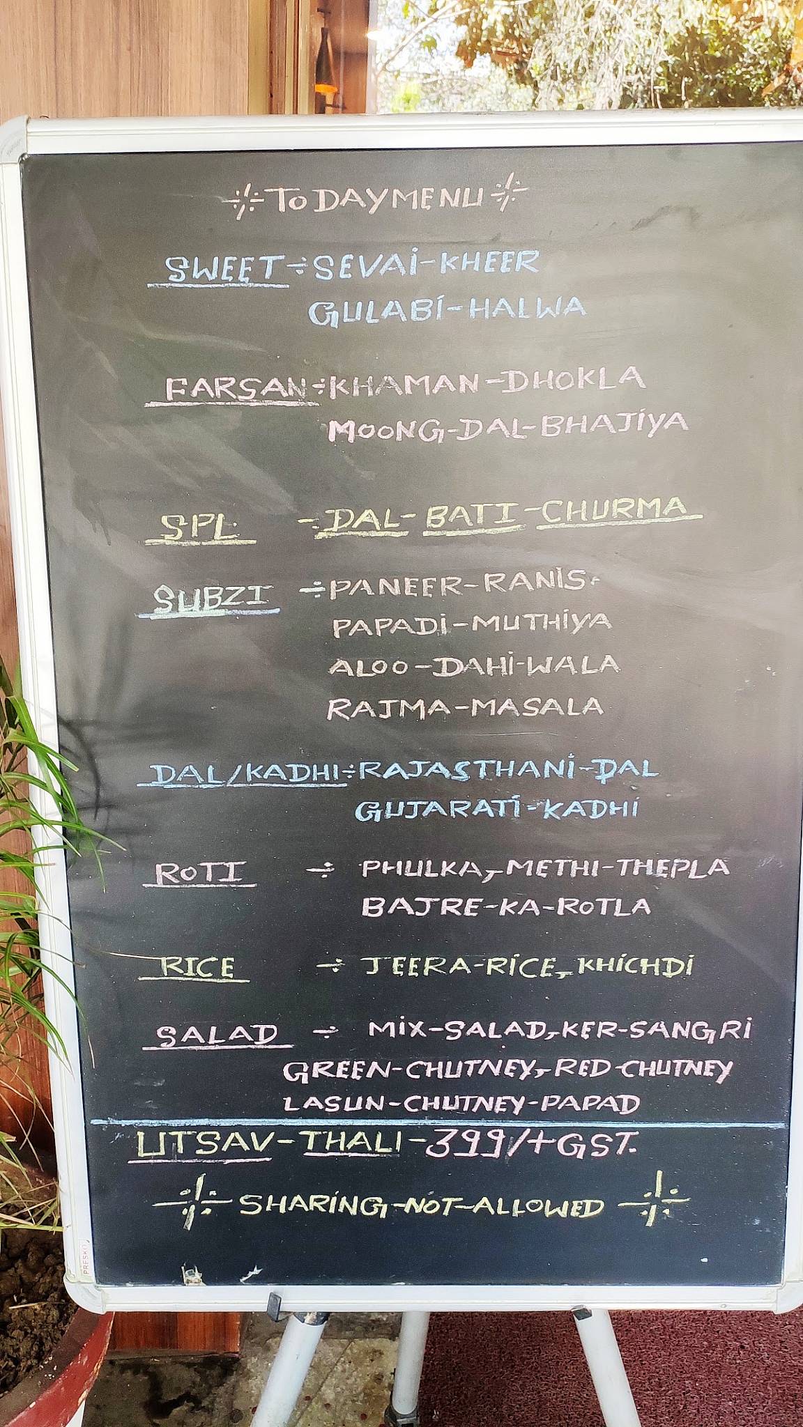 Menu at Ranisa by Jain Chawal Wale, New Delhi