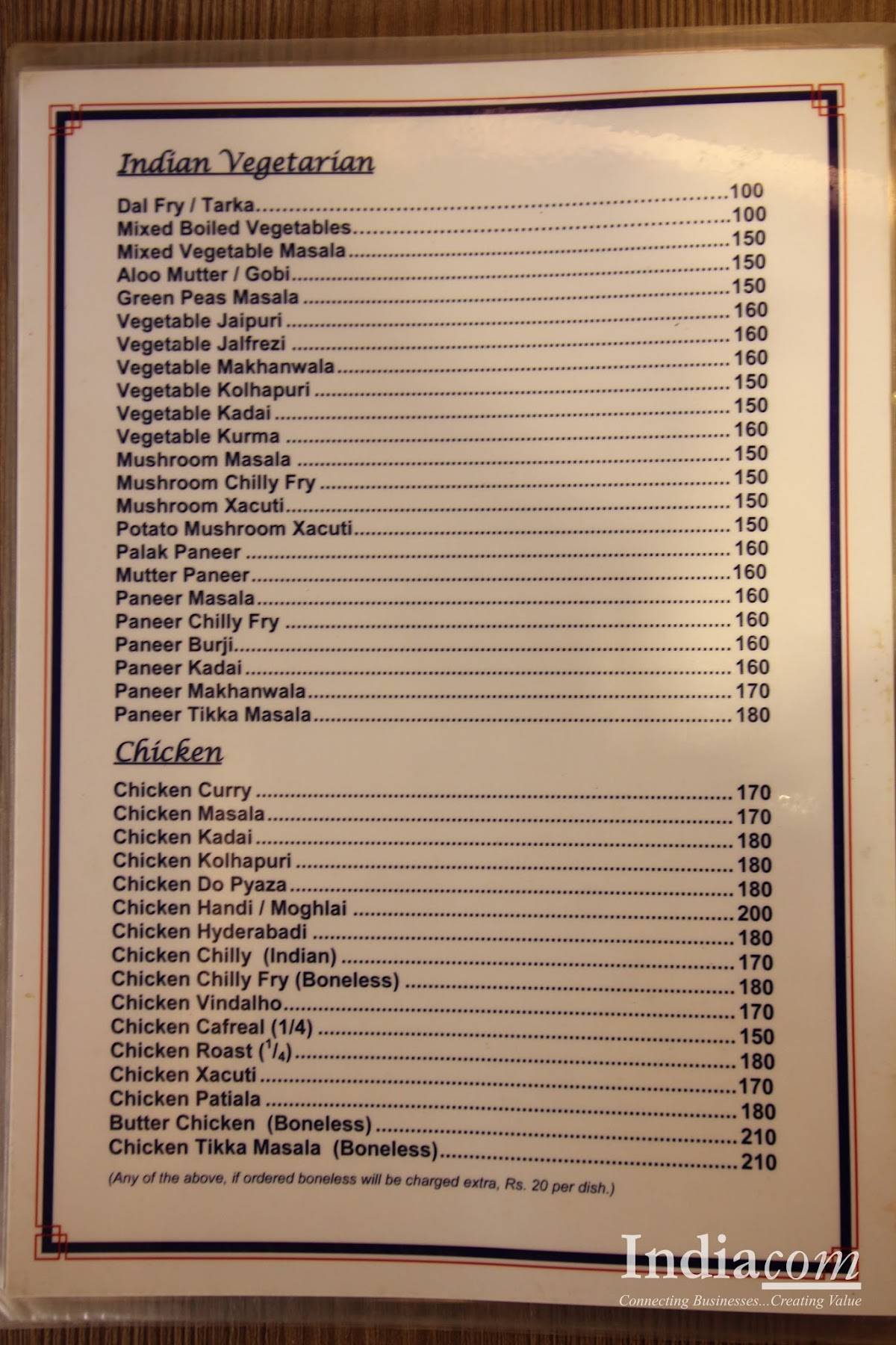 Menu at Reis Corner Mapusa, Mapusa, HRP7+X58