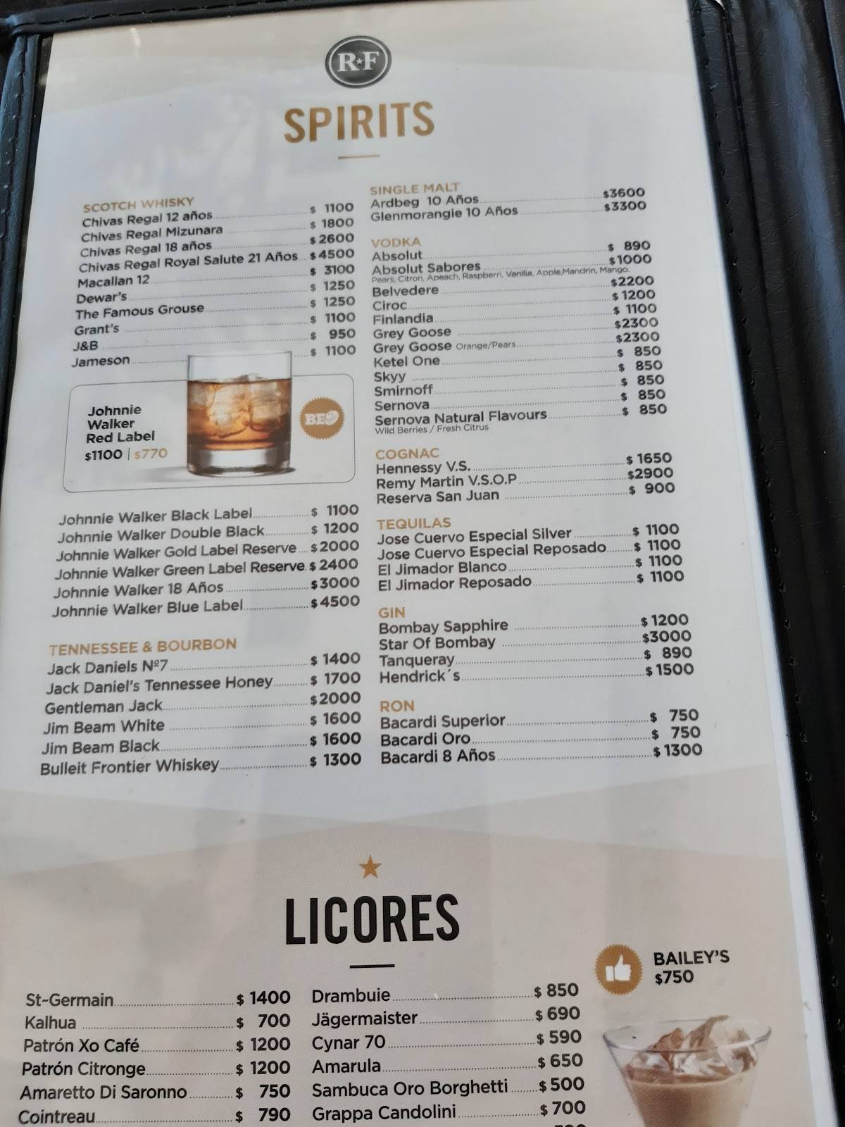Menu at Rock&Feller's Alto Rosario restaurant, Rosario, S2013DJK
