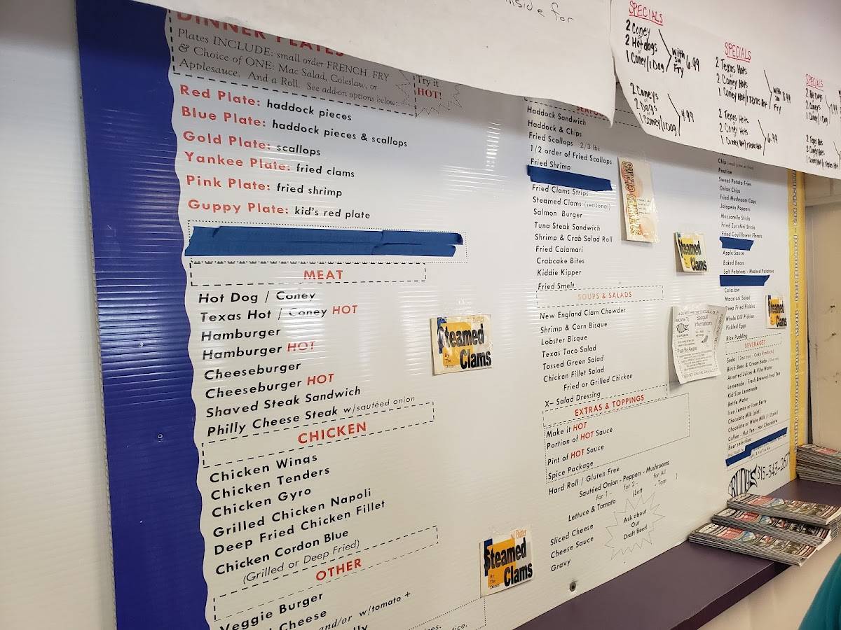 Menu at Rudy's Lakeside Drive-In restaurant, Oswego, 78 Co Rte 89