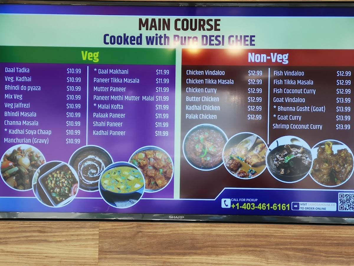 Menu at Samosa House Indian Cuisine - Fine Dining, Sweets, Catering ...