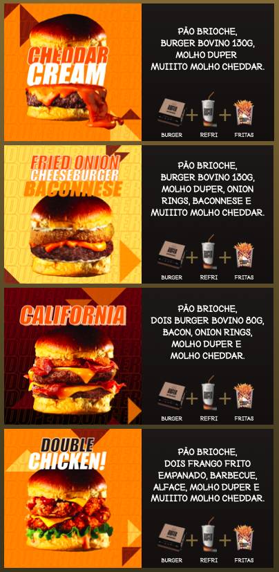Menu at SUPER DUPER BRASILIA - NORTE restaurant, Brasília