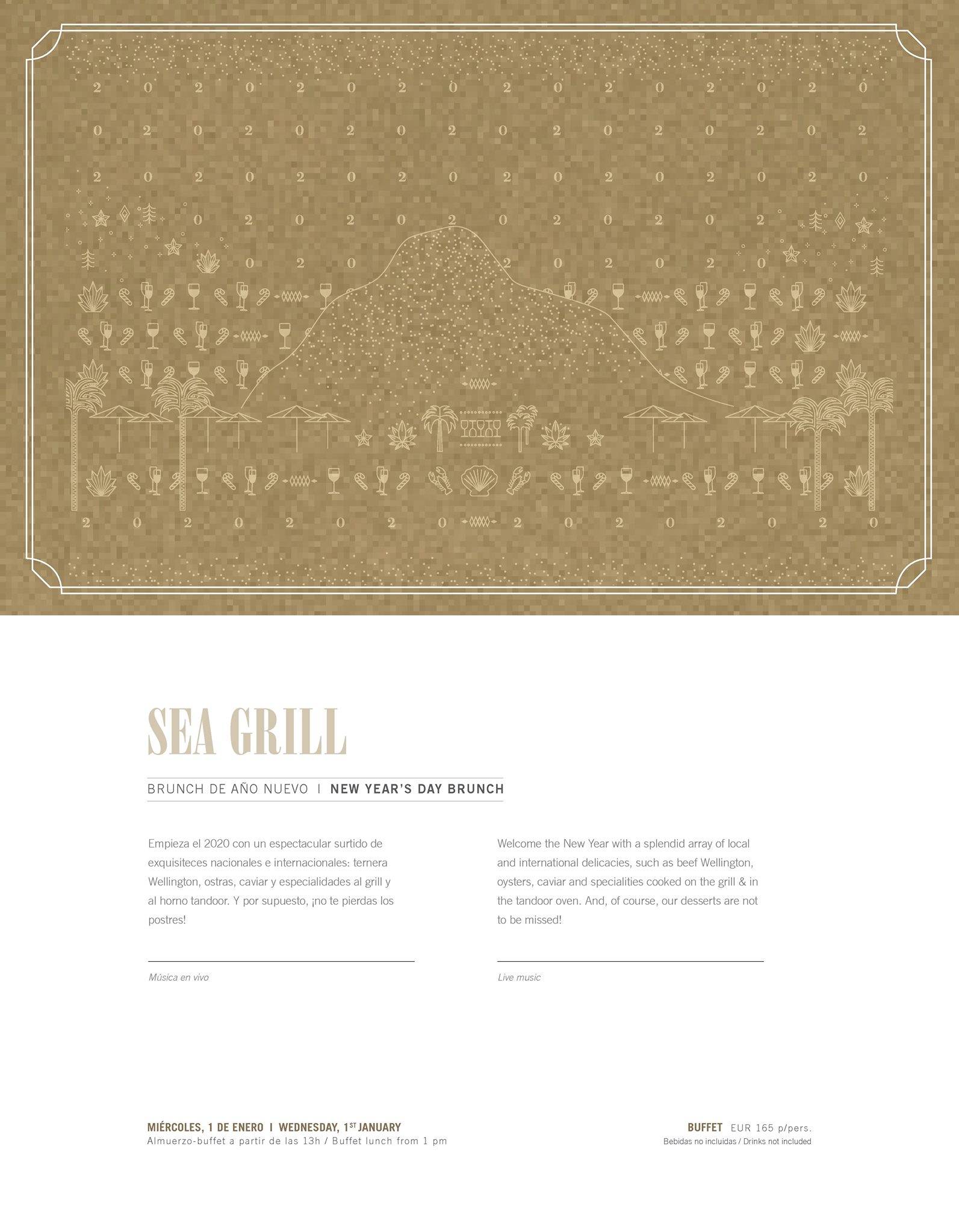 Menu at Sea Grill restaurant, Marbella