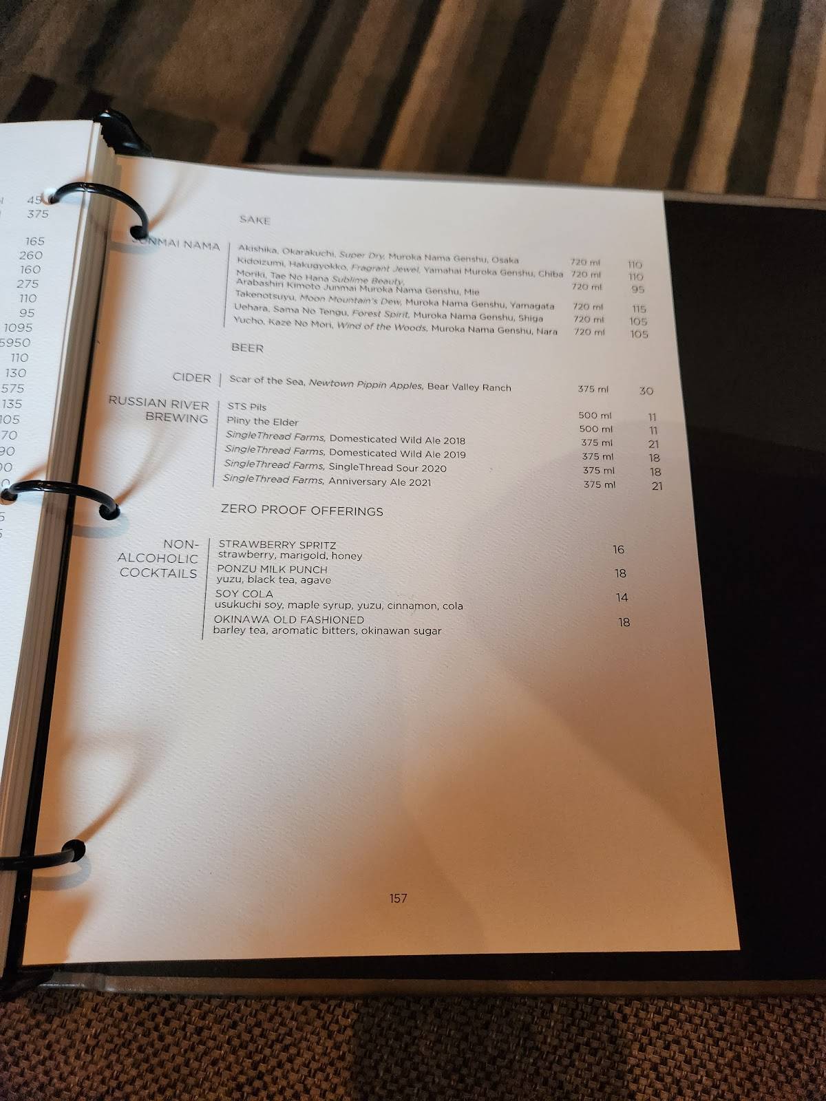Menu at SingleThread Farm - Restaurant - Inn, Healdsburg