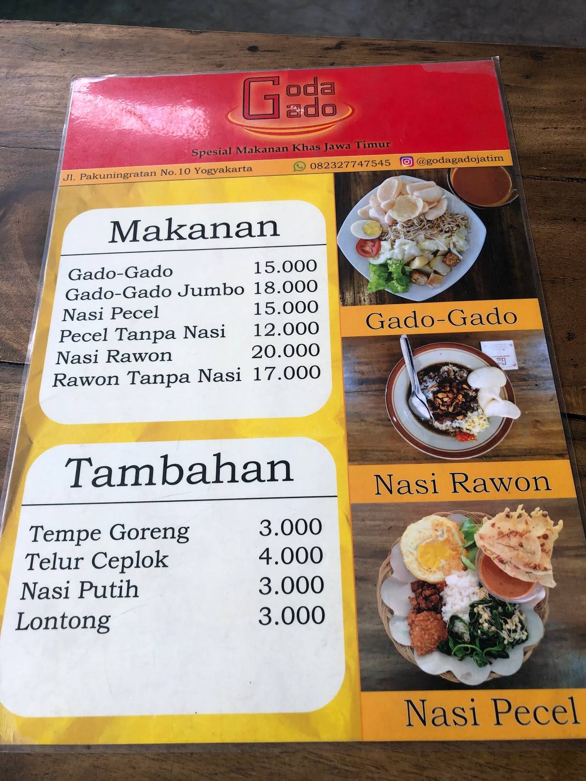 Menu at Sleko X Godagado Spesialis Makanan Khas Jawa Timur restaurant ...