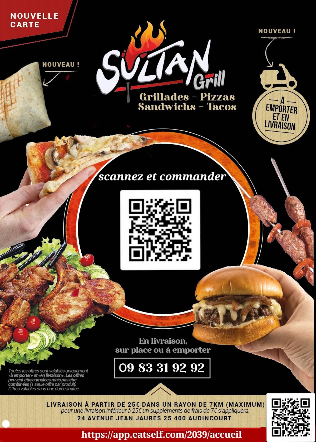 Menu au Sultan Grill restaurant, Audincourt