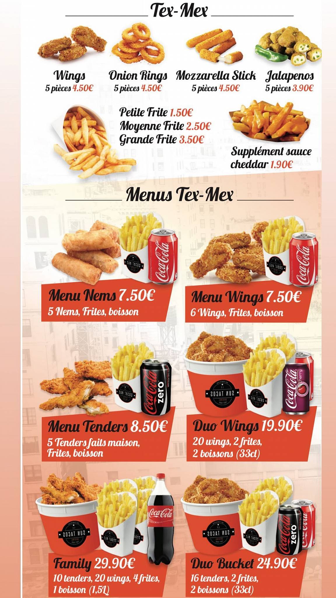 Menu au Sun Tacos restaurant, Pont-Sainte-Maxence