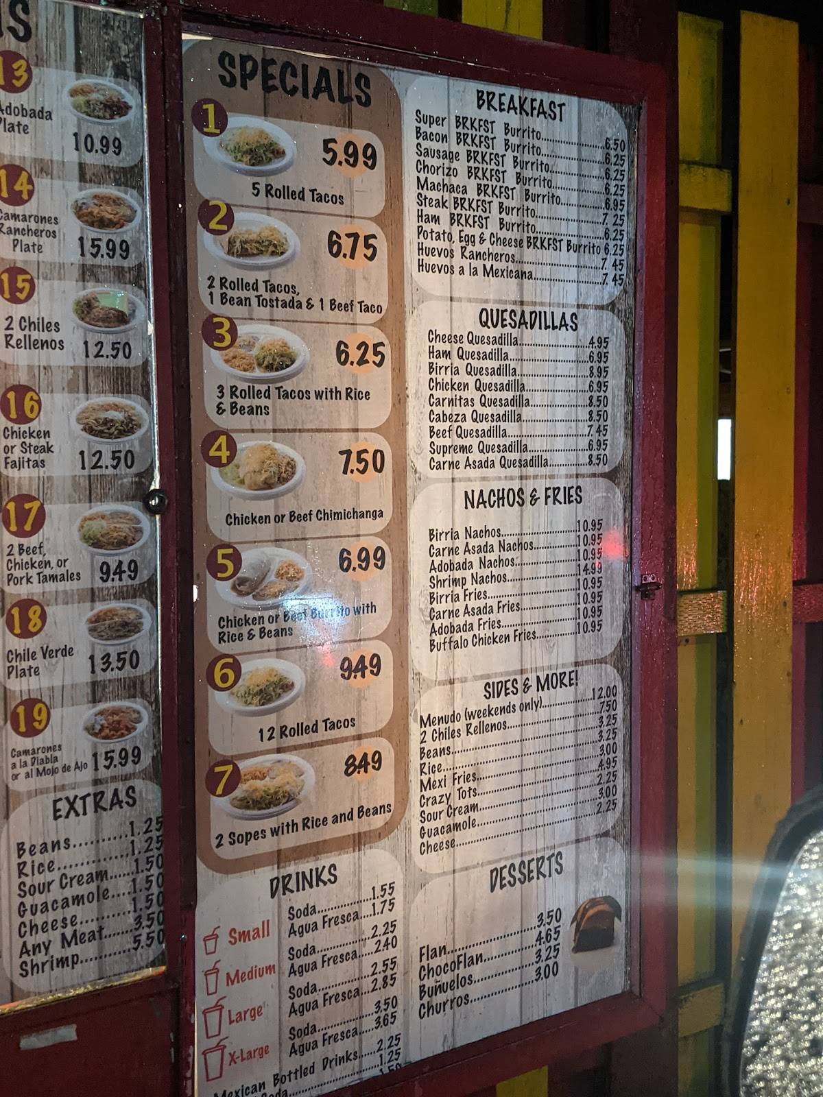 Menu at Super Oscar's Mexican Food restaurant, Newport