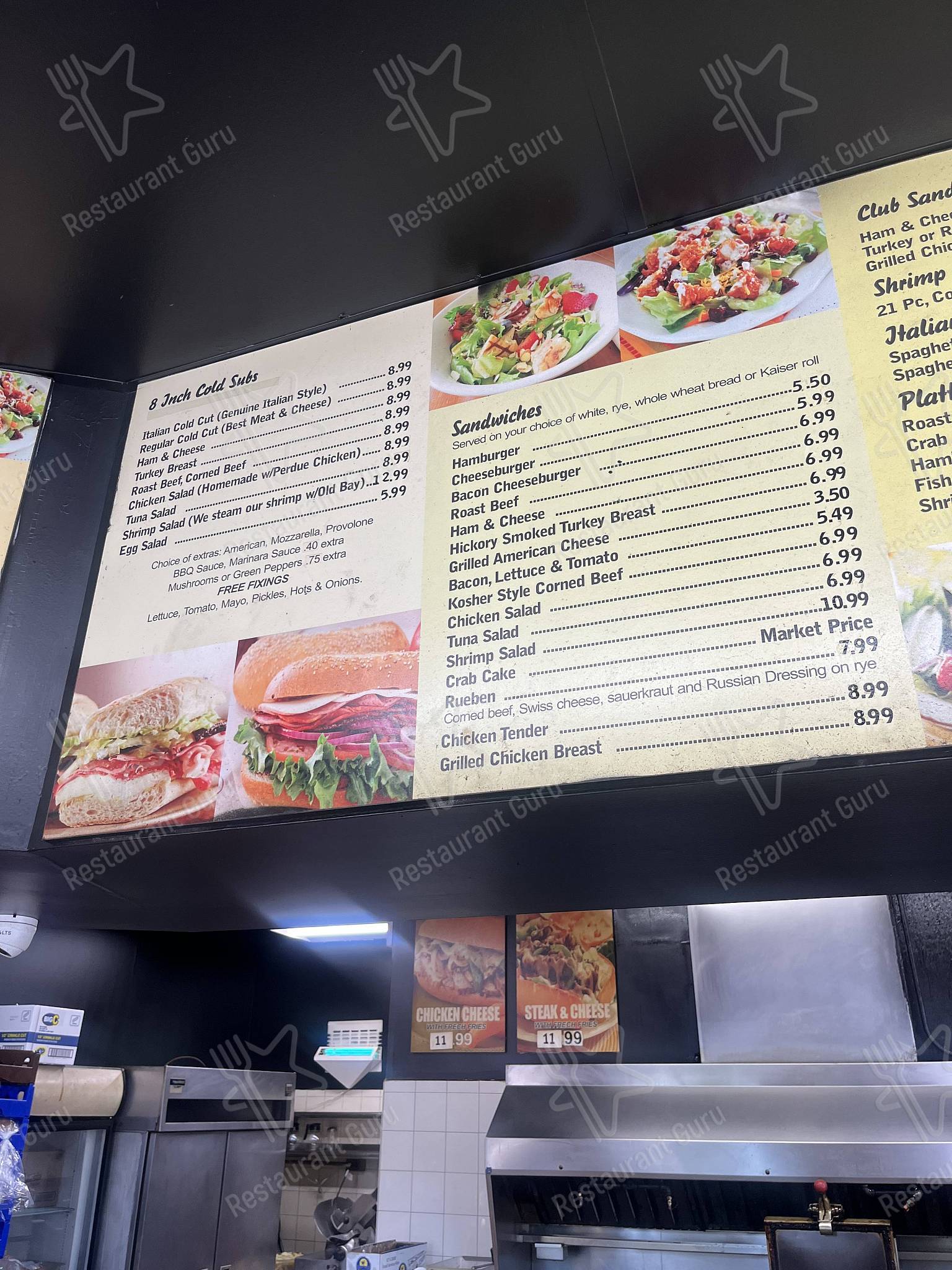 Menu at T J's Carry Out restaurant, Linthicum Heights