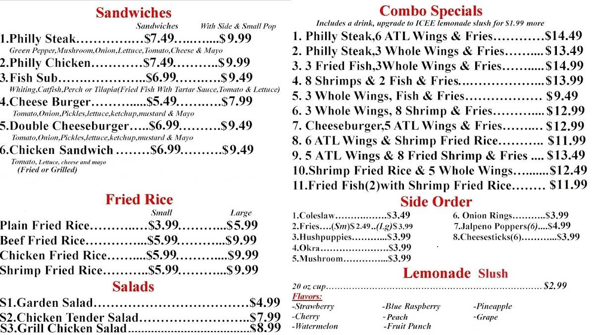 Menu at Tasty Stop restaurant, Durham