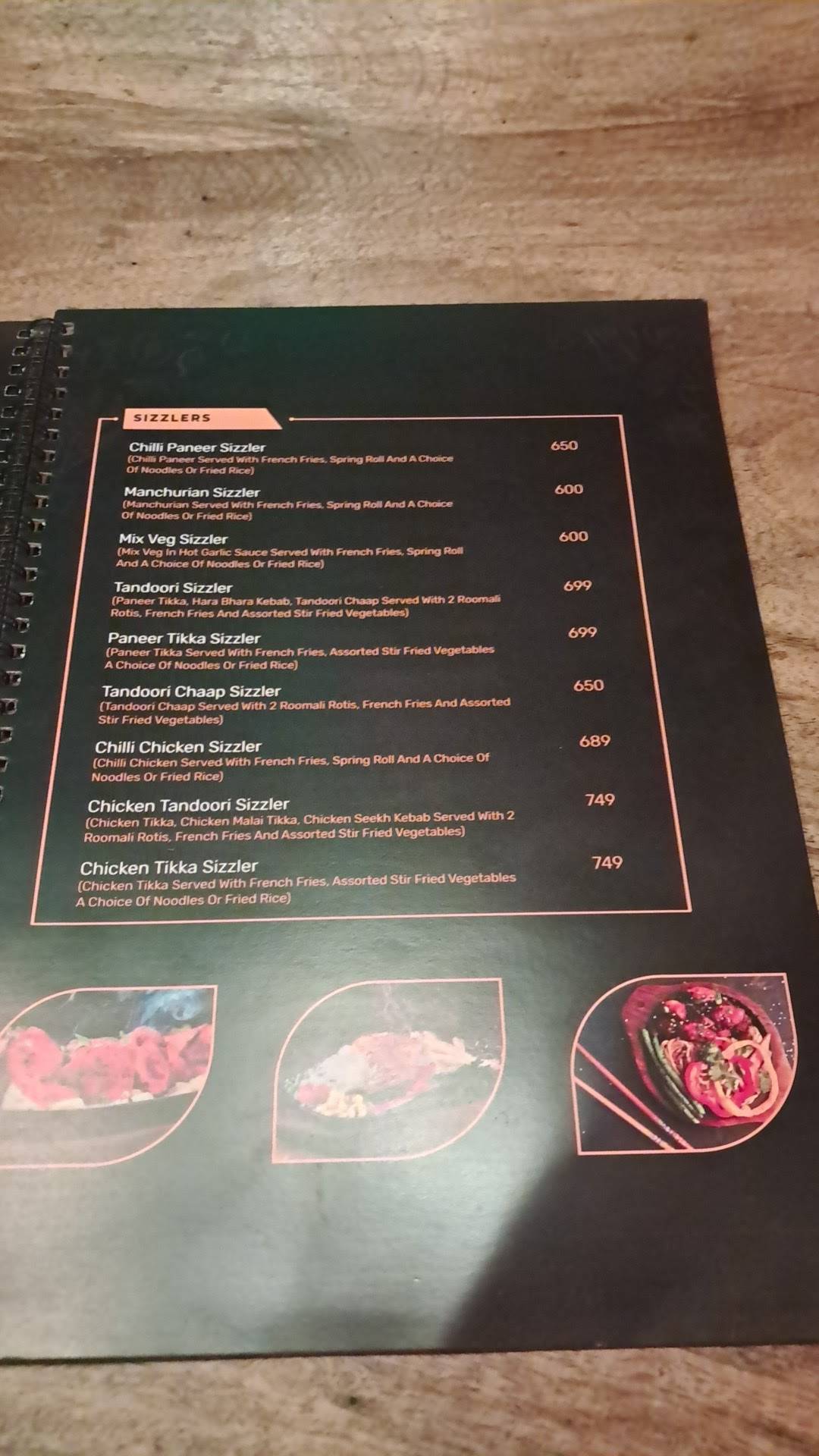 Menu at The Crimson House, Noida