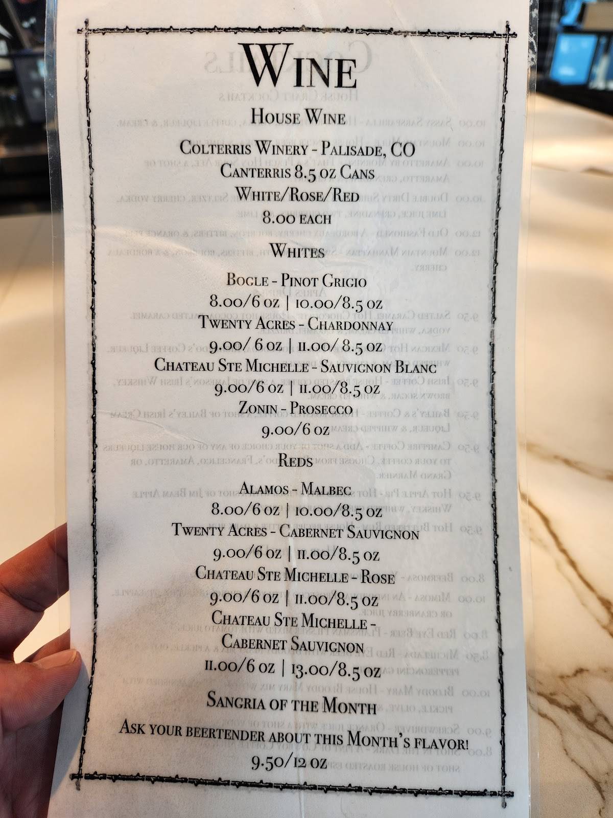 Menu at Kinston Hub, Loveland