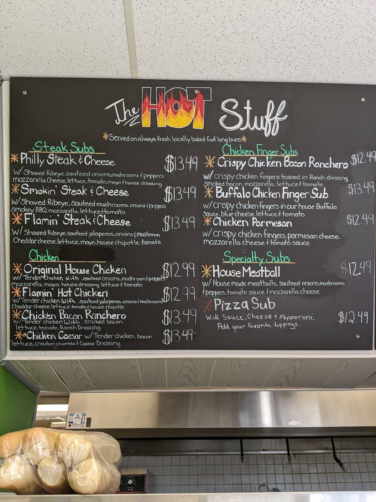 Menu at The House of Subs restaurant, St. Catharines