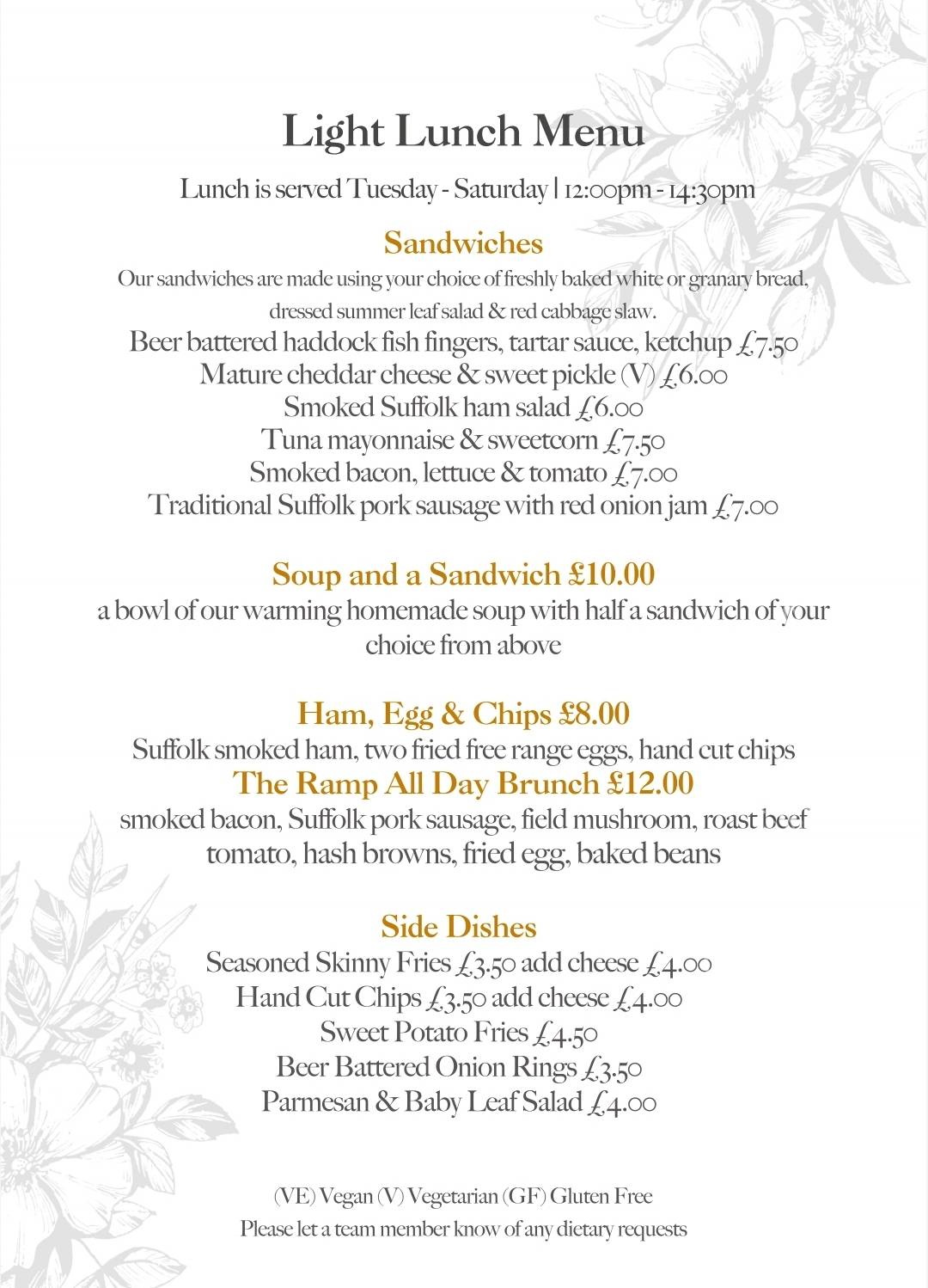Menu at The Rampant Horse, Needham Market restaurant, Needham Market
