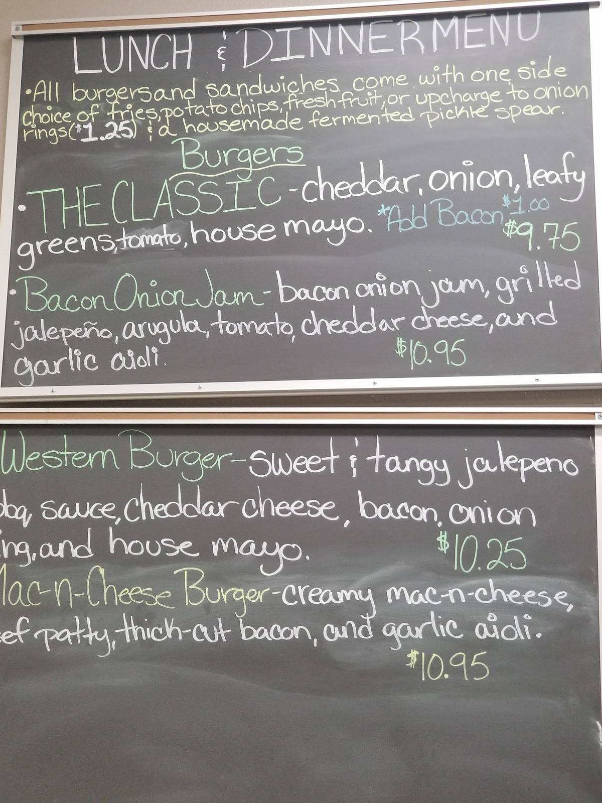 Menu at The Salty Pickle restaurant, Coalinga