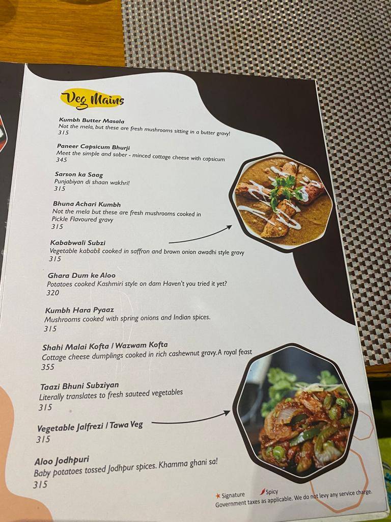 Menu at The Yellow Chilli Restaurant, Siliguri