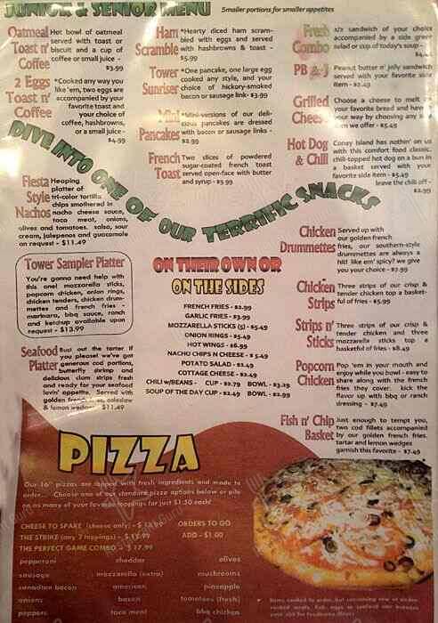 Menu at Tower Lanes Entertainment Center pub & bar, Tacoma