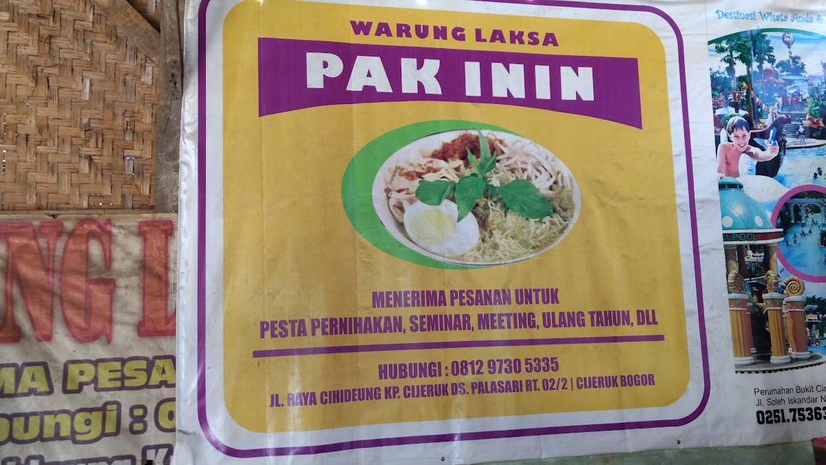 Menu at Warung Laksa Pak Inin restaurant, Indonesia