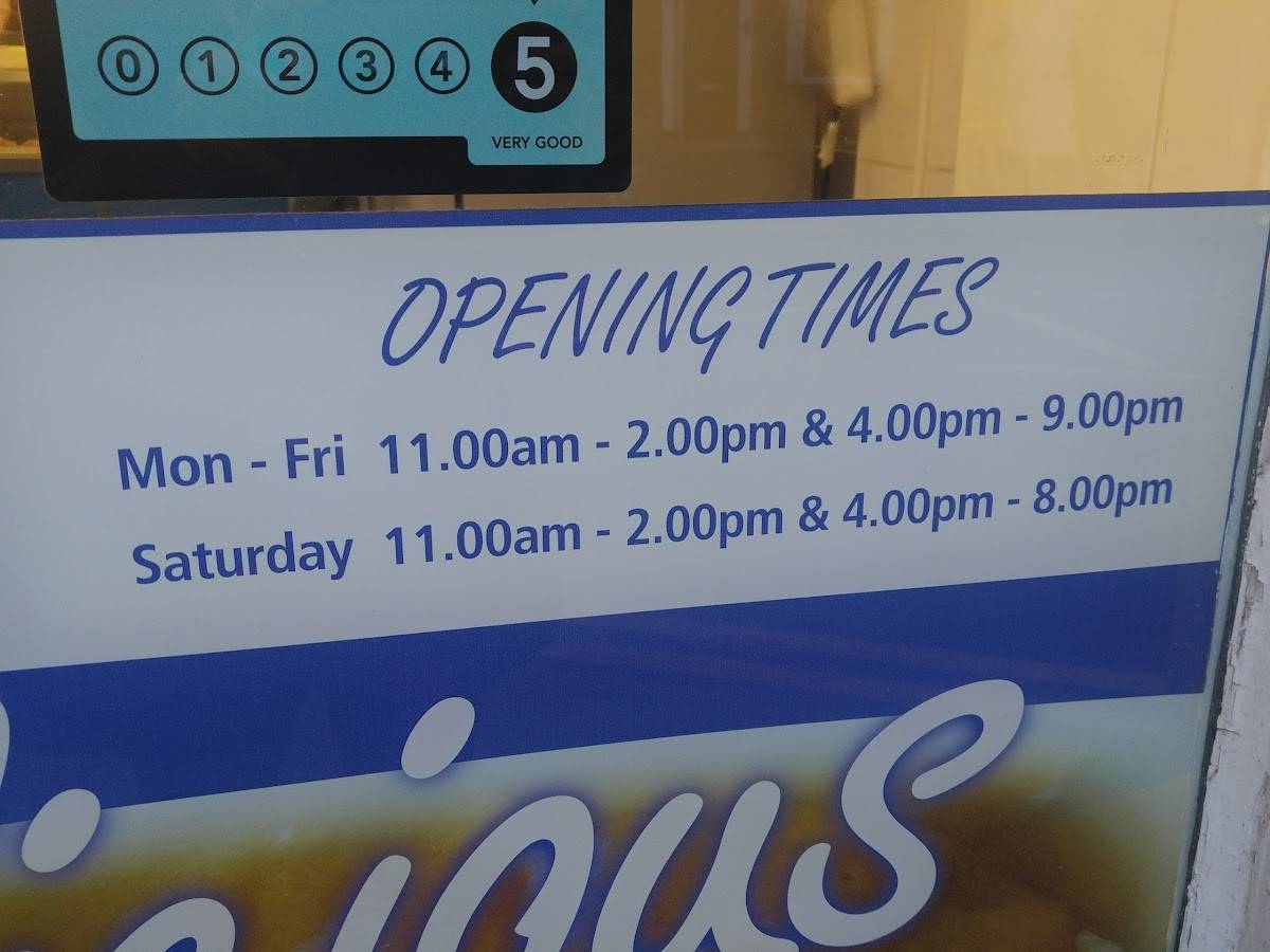 Menu at Watersheddings Chippy restaurant, Oldham