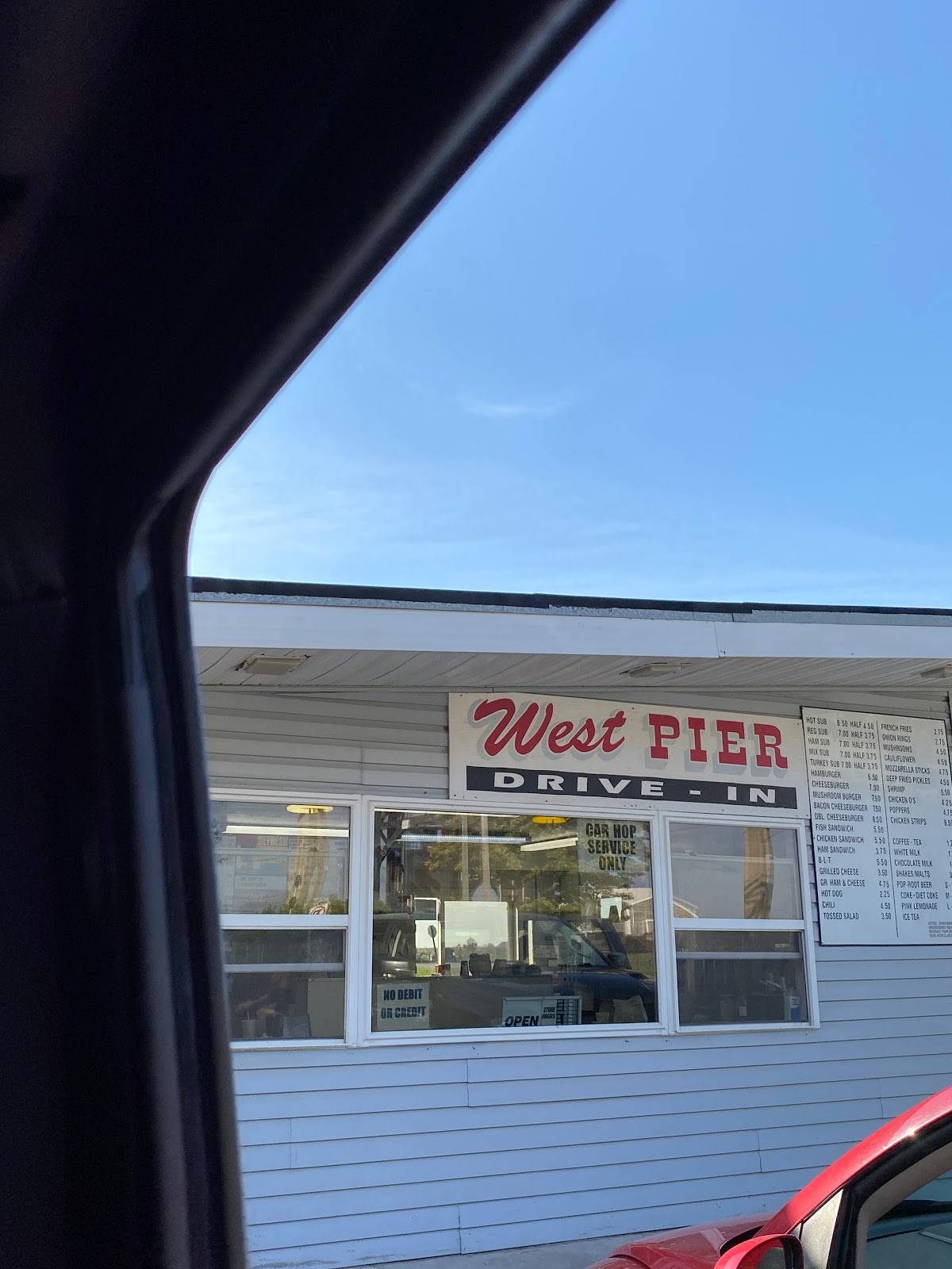 Menu at West Pier Drive-In restaurant, Sault Ste. Marie