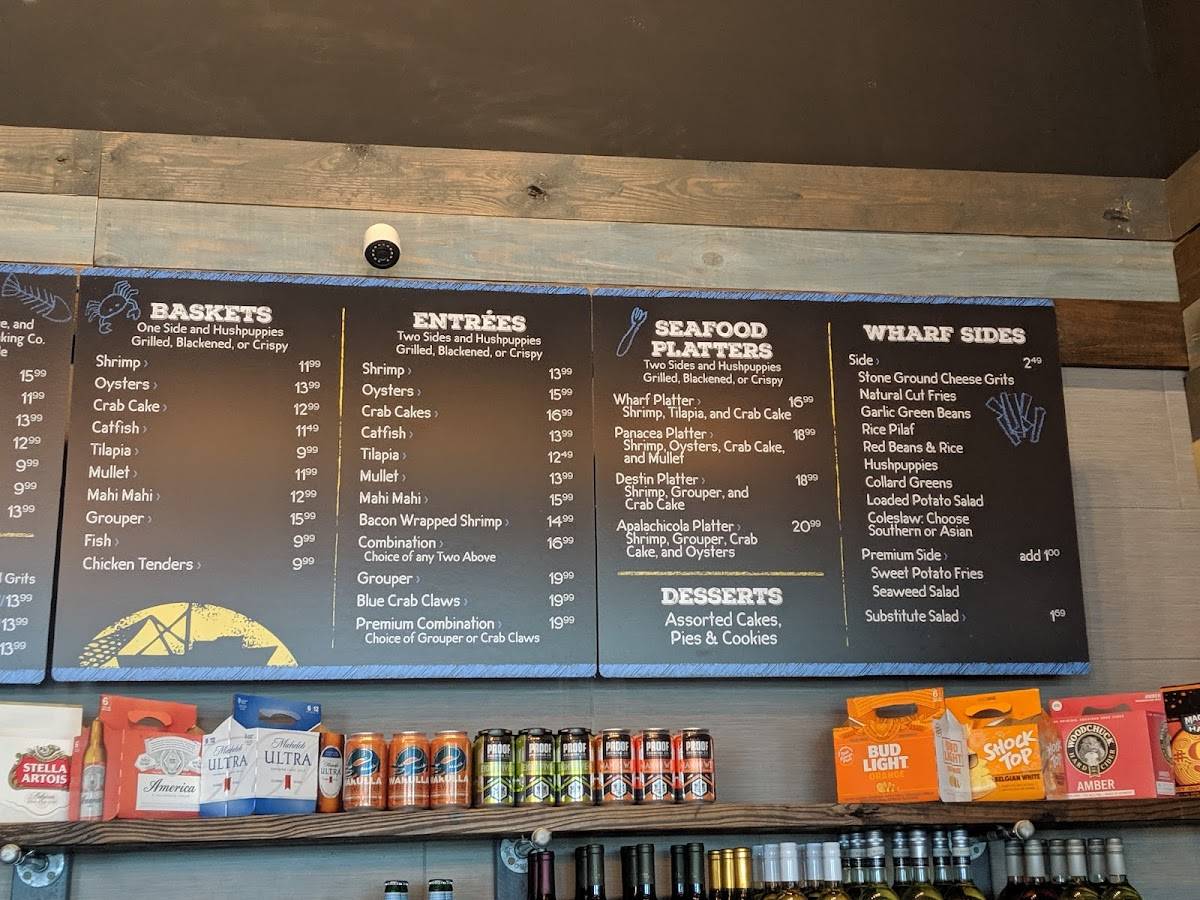 Menu at Wharf Casual Seafood Mahan restaurant, Tallahassee